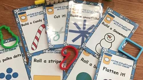 Winter and Snow Theme Playdough Mats for Preschool PreK and Kindergarten