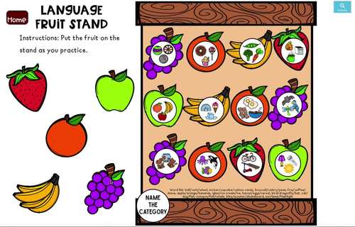 Language Fruit Stand BOOM Cards: Speech Therapy Distance Learning