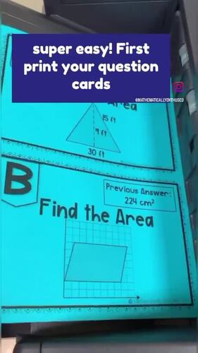 Task Card Scavenger Hunt Activities - Test Prep - Review - 5th Grade Math