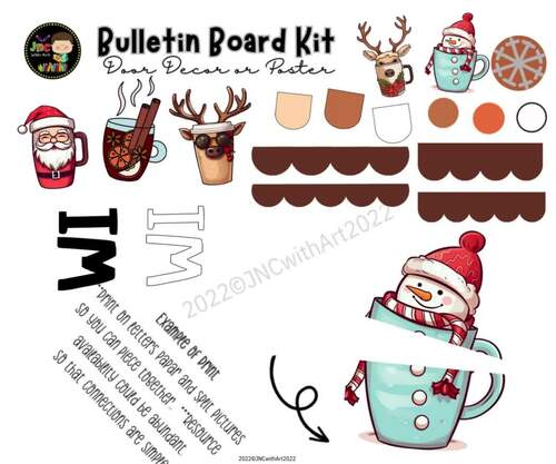 Boho Winter Bulletin Board Kit, Hot Cocoa Door Decor, Cozy Classroom ...