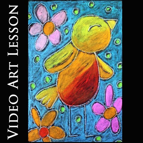 how to draw flowers with chalk pastels