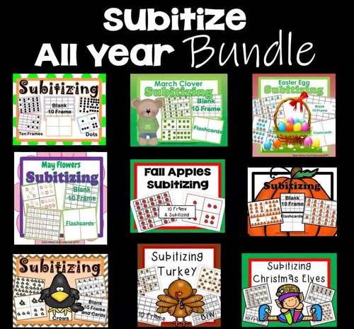 Subitizing Cards All Year BUNDLE by Robin Wilson First Grade Love