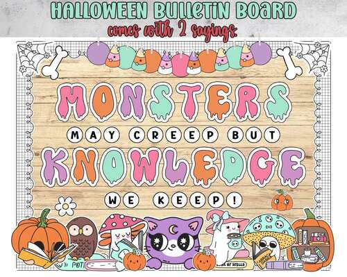 Cutesy Halloween Bulletin Board Kit | October Door Decor | Trendy ...
