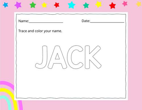 Printable Name Tracing Worksheets, Editable Name Tracing Activity ...