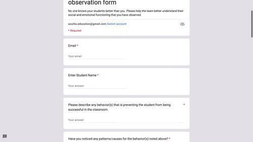 BIP/ FBA Input Form – PDF and Google Form Bundle by Azulita | TpT