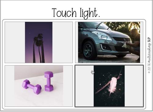 Receptive Adjectives - Field of 4 Real Picture Choices | Boom Cards™