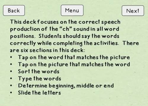 Articulation and Phonics Ch Sound Deaffrication Boom Cards | TpT