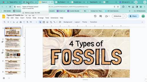 Types of Fossils Lesson with Google Slides, Notes, Worksheet, and ...