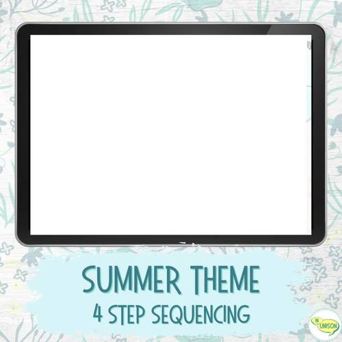 Summer 4 Step Sequencing Boom Cards™ with Short Stories and Audio