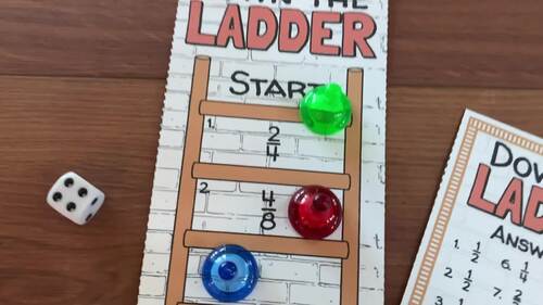 Down the Ladder Simplifying Fractions Math Board Game | TPT
