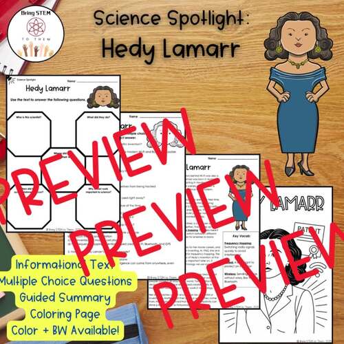 Hedy Lamarr - Scientist of Week/Month Women History Bio Science STEM ...