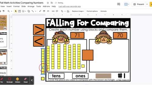 Fall Math Activity - Greater Than Less Than Equal Task Cards - Fall ...