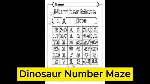 Dinosaur Number Maze : Kindergarten Counting 1-50 | Math Game by Taro ...