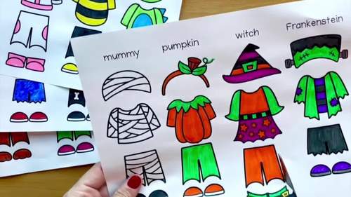 Halloween Costume Dress Up Build and Write Craftivity | TpT