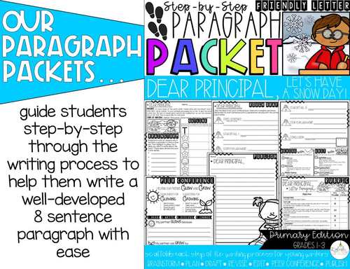 Let's Have a Snow Day Paragraph Packet | Friendly Letter Paragraph Writing