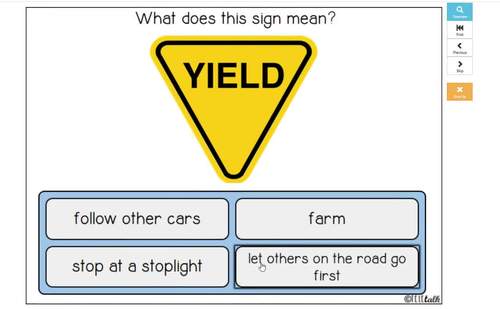 Road and Community Signs BOOM CARDS™ Life Skills by Stacy Crouse