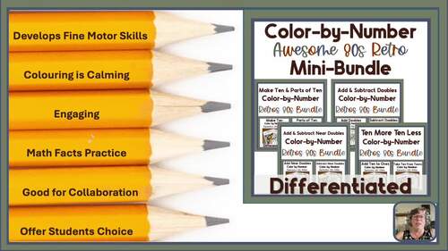 Math Strategies to 20 Color-by-Code Differentiated Bundle | Awesome 80s ...