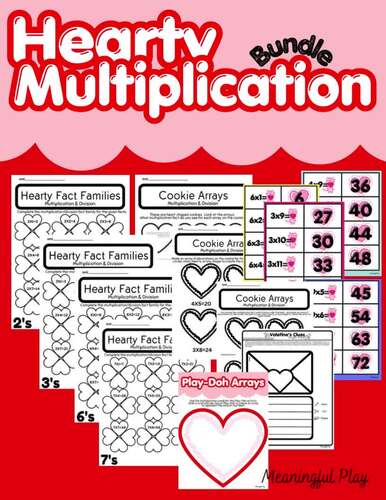 Valentine's Multiplication Bundle by Meaningful Play | TPT
