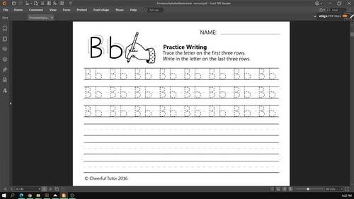 Alphabet Tracing Worksheets, Coloring Pages, Wall Posters by Cheerful Tutor