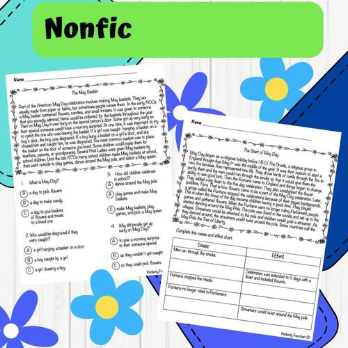 May Day Non-Fiction Passages to Practice Reading Skills by Chocolate 4 ...