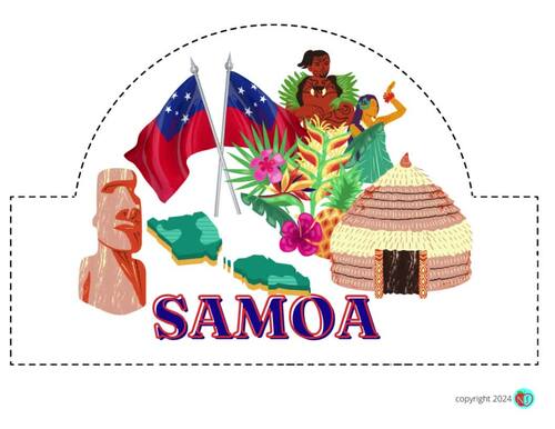 ASIAN HERITAGE SAMOA HATS | COLOR CUT AND PASTE HAT ACTIVITY | MAKE HATS