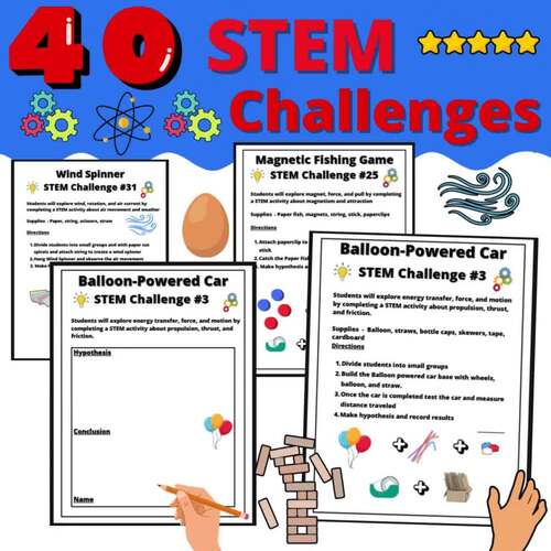 STEM Activities Challenges Science Resource Full Year by DadsDesigns