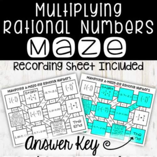 No Prep Multiplying Rational Numbers Maze by Thriving Teacher Inc
