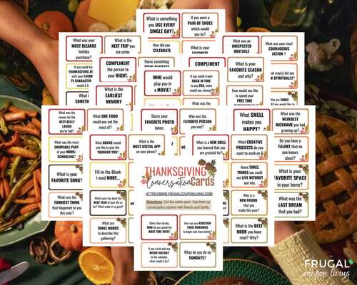 108 Thanksgiving Conversation Cards, Self-Reflection Friendsgiving ...
