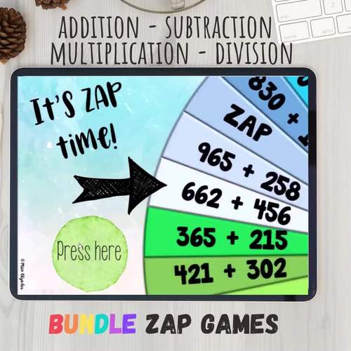 Bundle Zap Games | basic operations | animated spinner by Miss Olynder