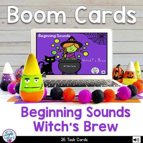 Boom Cards™ Halloween Beginning Sounds Witch's Brew by Leigh's Library