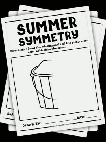 SUMMER SYMMETRY DRAWING AND COLOR | ACTIVITY FOR ART AND MATH | LINE OF ...