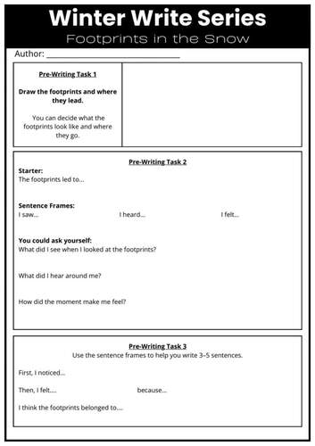 Winter Writing: Footprints in the Snow | SEL + Sensory + Scaffolded (No ...