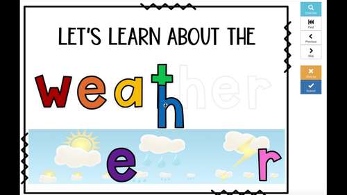 Learning About the Weather (BOOM cards) by Preschoolers and Sunshine