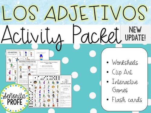 Los Adjetivos / Spanish Physical Adjectives Activity Packet by Senorita ...