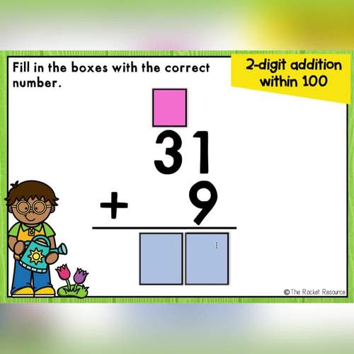 Spring 2 Digit Addition with and without regrouping BOOM™ Cards | 2.NBT.5
