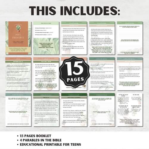 Four Parables of Jesus for Teens, Bible Study Printable Youth Group ...