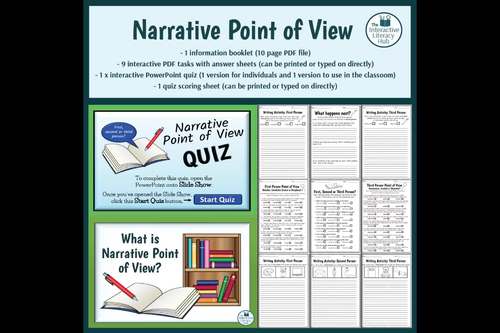 Narrative Point of View - First, Second & Third Person Worksheets, Quiz ...