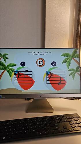 Beach Day Summer Bass Clef Interactive Elementary Music Activity Game