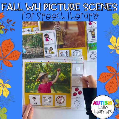 Fall Picture Scenes For Speech Therapy by Autism Little Learners