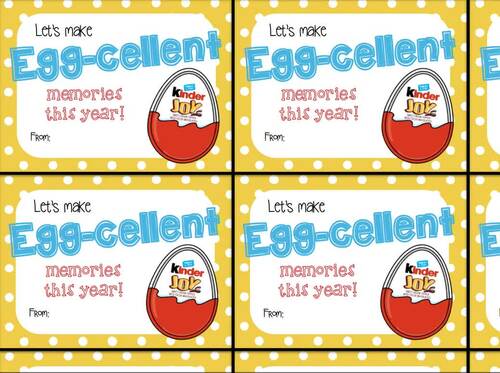 Kinder Joy Egg Beginning of Year (Open House) Gift Tag- Let's make Egg ...