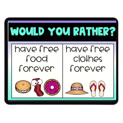 Digital Would You Rather? 2 by Sprinkle it with French | TPT
