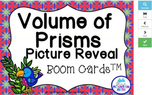Volume of Prisms Picture Reveal Boom Cards--Digital Task Cards | TPT