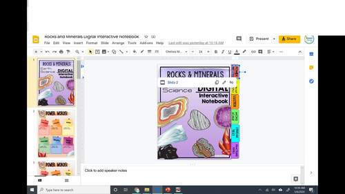 Digital Interactive Notebook | Rocks and Minerals Google Classroom