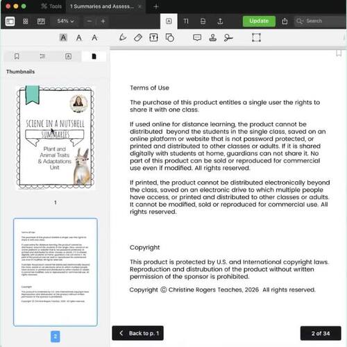 Summaries Assessment Plant and Animal Trait 3rd Grade NGSS Science in a ...