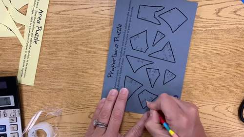 Solving Proportions 5 Halloween Cooperative Mini-Puzzles Set for Display