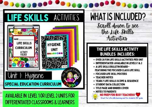 Life Skills Curriculum Activity Worksheets BUNDLE Special Education ...
