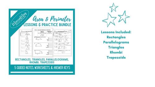 Area Perimeter - Rect, Parallelogram, Rhombi, Trap Notes Wks Bundle - 5 ...