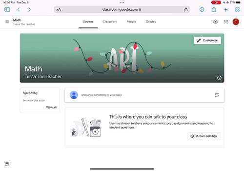 ANIMATED Google Classroom Header Banner GIF CHRISTMAS LIGHTS ART