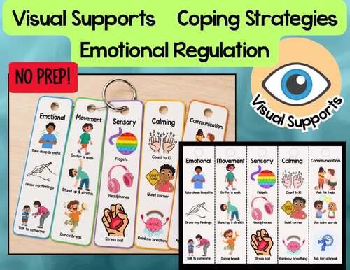 Calm Corner Coping Skills Key Ring Cards | Emotional Regulation Visual ...