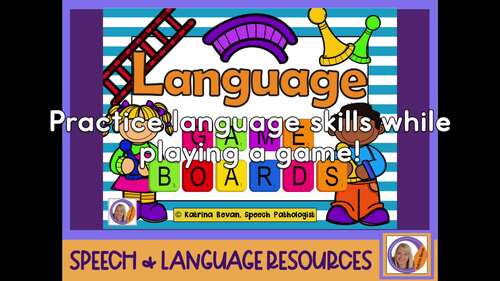 Language Game Boards for speech and language therapy by Katrina Bevan